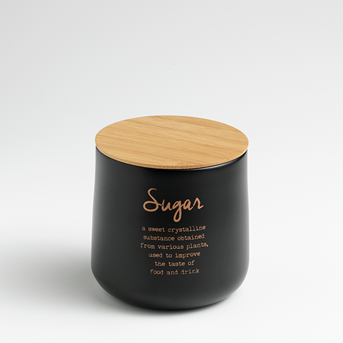 Bybest Shop - LOFT round sugar canister with bamboo lid Q.B.