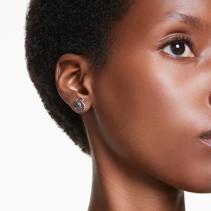 Bybest Shop - Swarovski Swan stud earrings